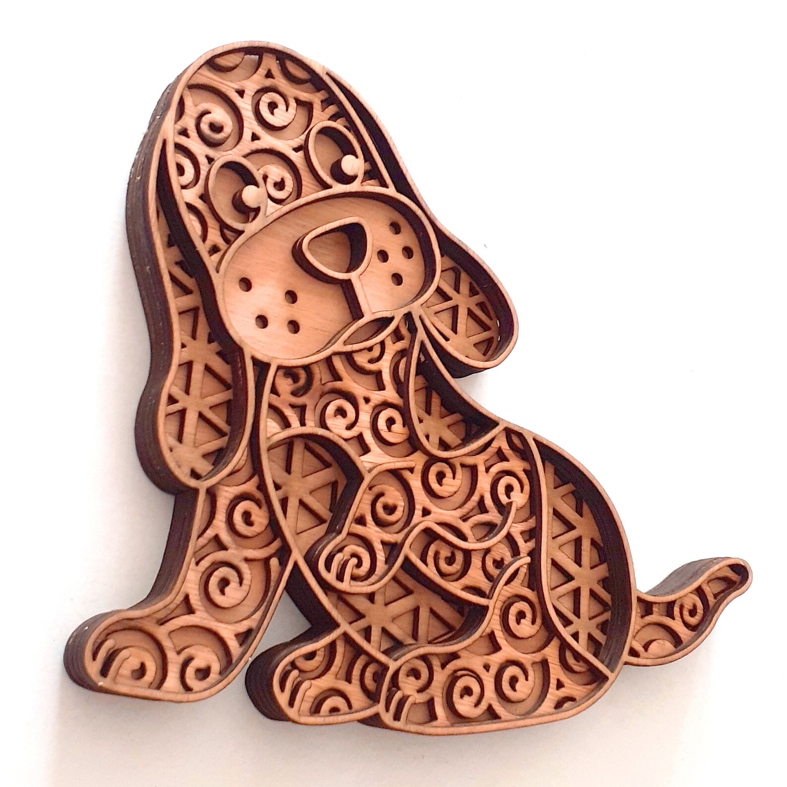 Dog Puppy Layered Cute Baby Dog Multi Layer Mandala Model Laser Cut ...