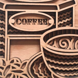 Coffee Cup Coffee Grinder Mandala DXF Laser Cut Layered Coffee Laser 3D ...