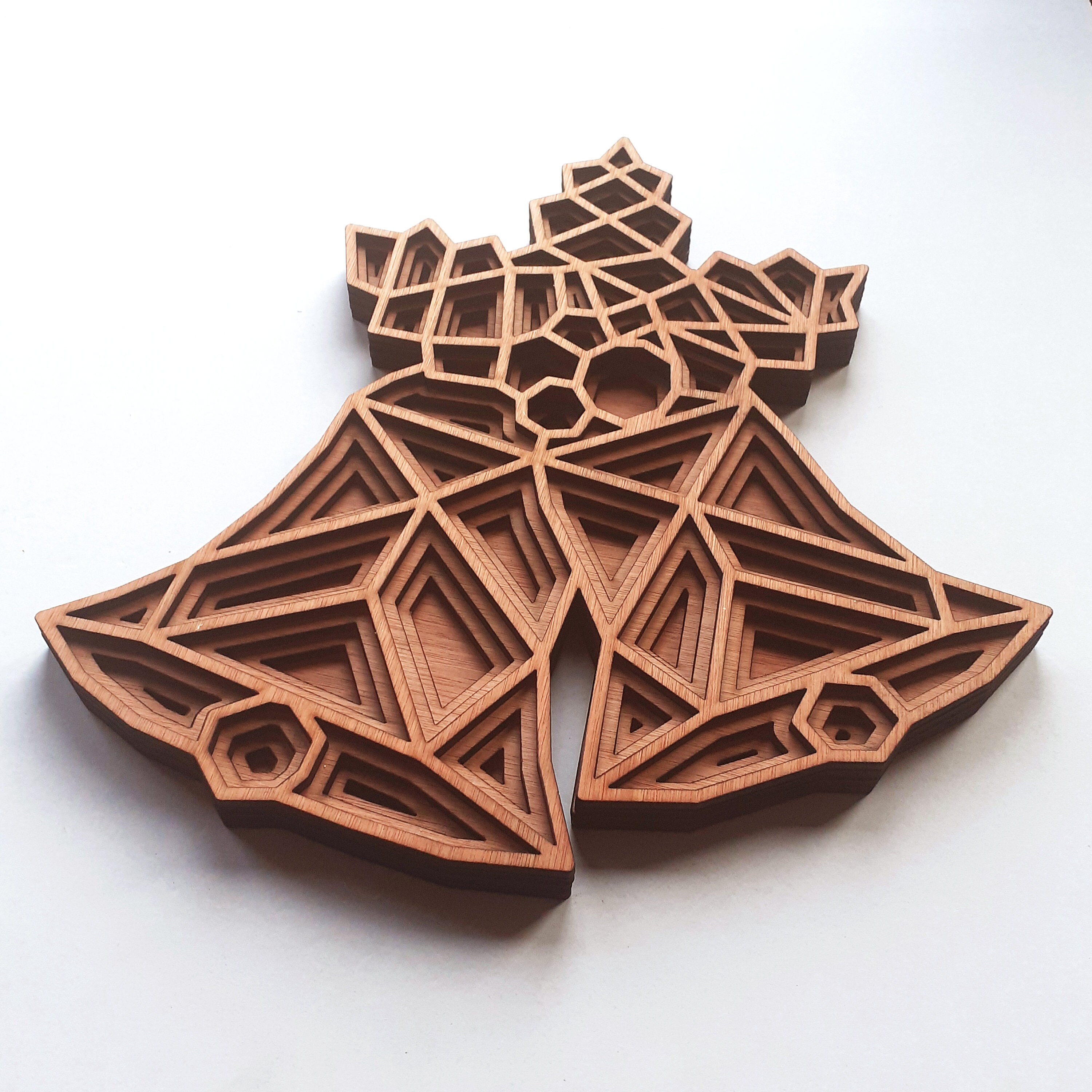 Layered Christmas Bells 3D Polygonal Layered Multi Layer Mandala Laser ...