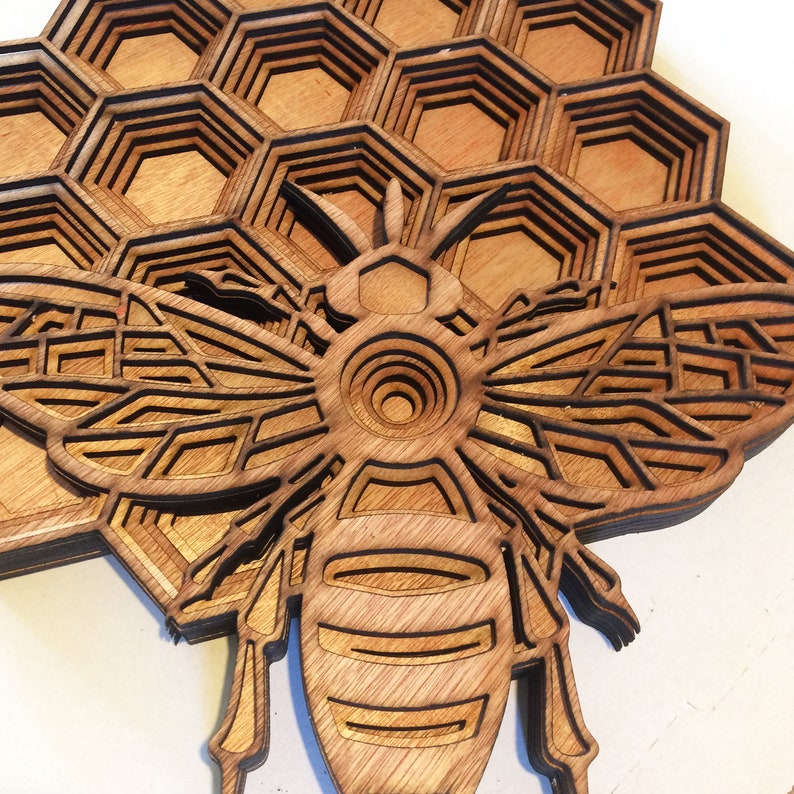 Honeycomb Bee Multi Layer Mandala Model Laser Cut File - Etsy Canada