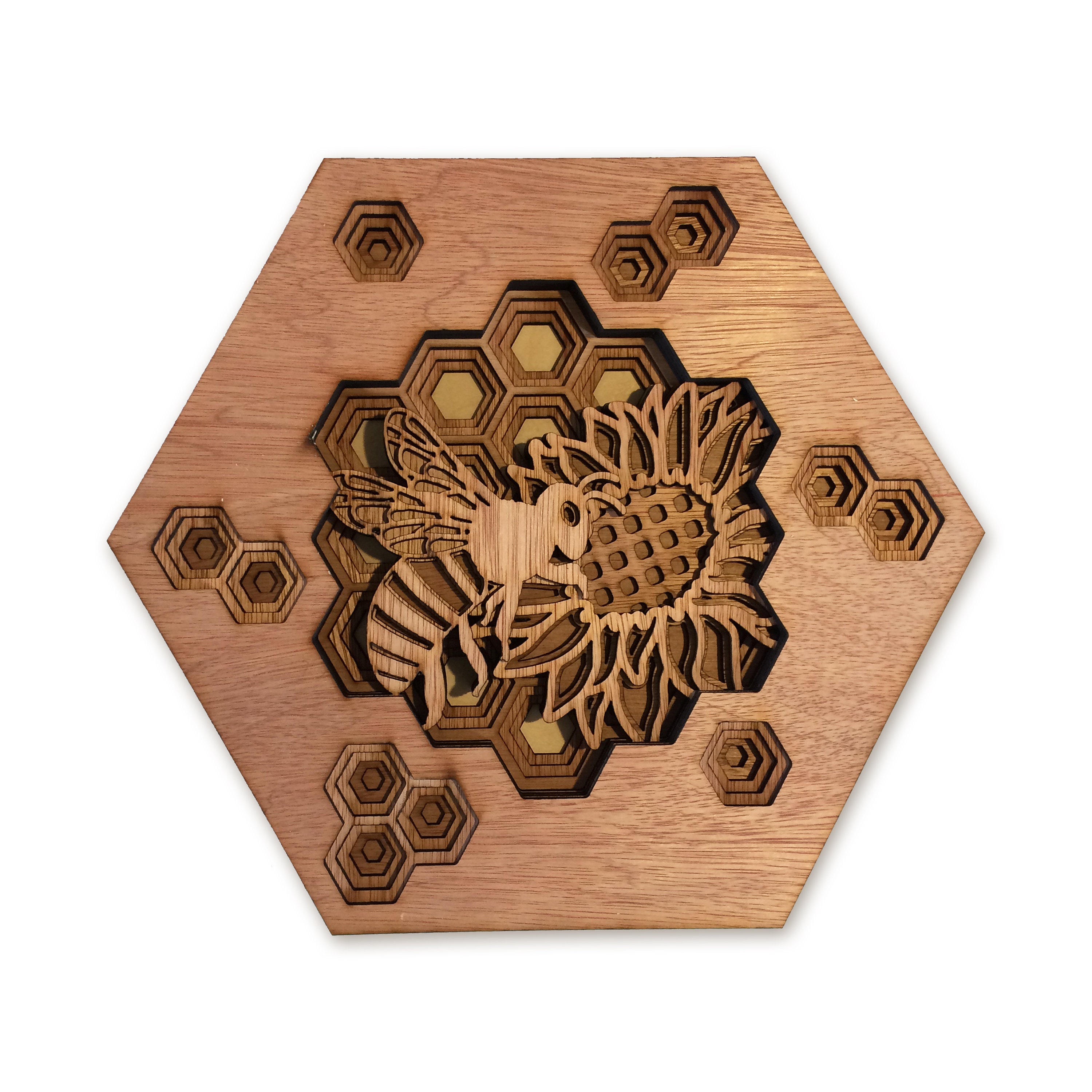 Beehive Bee Sunflower Multi Layer Mandala Model Laser Cut File ...