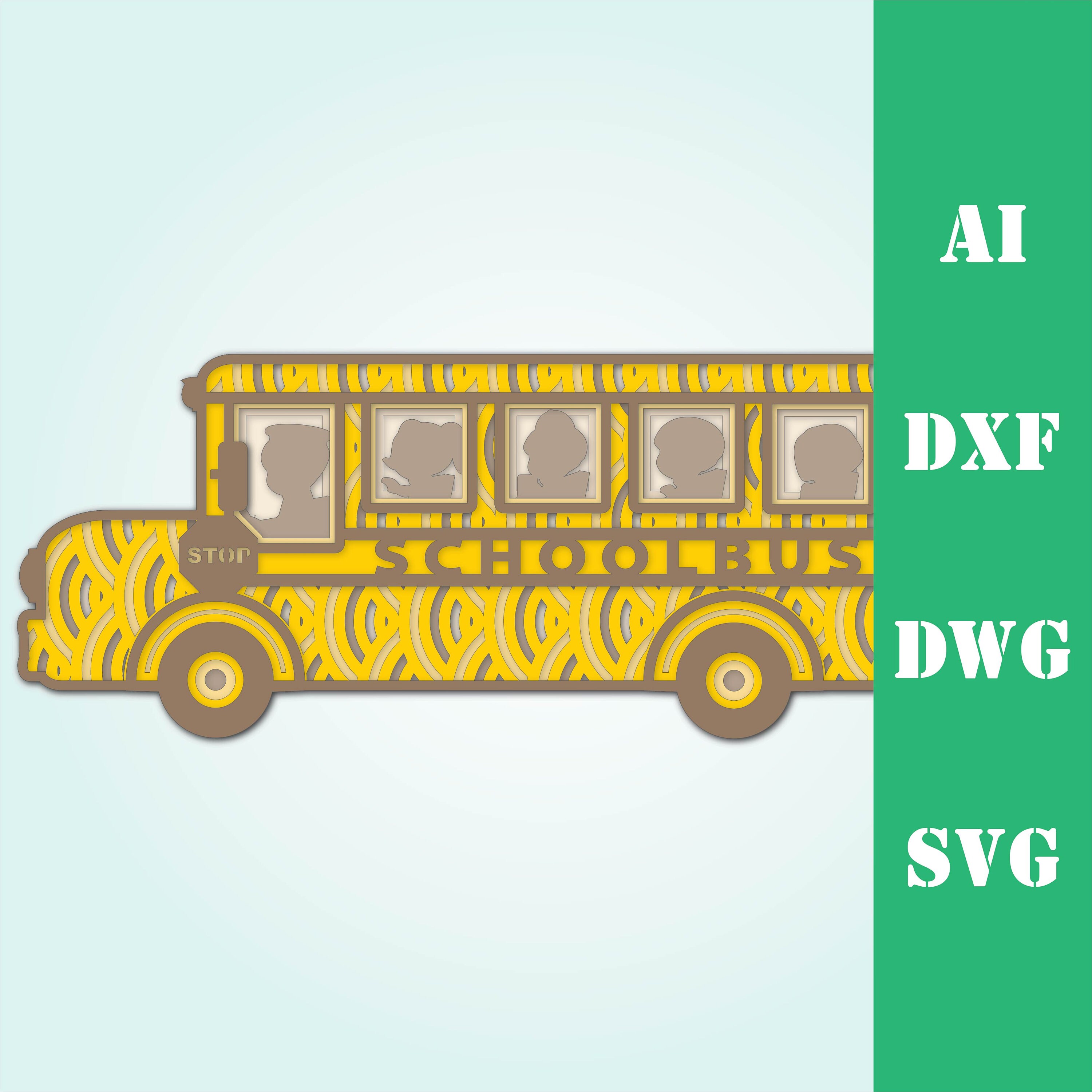 School bus driver multi layer mandala model laser cut file | Etsy