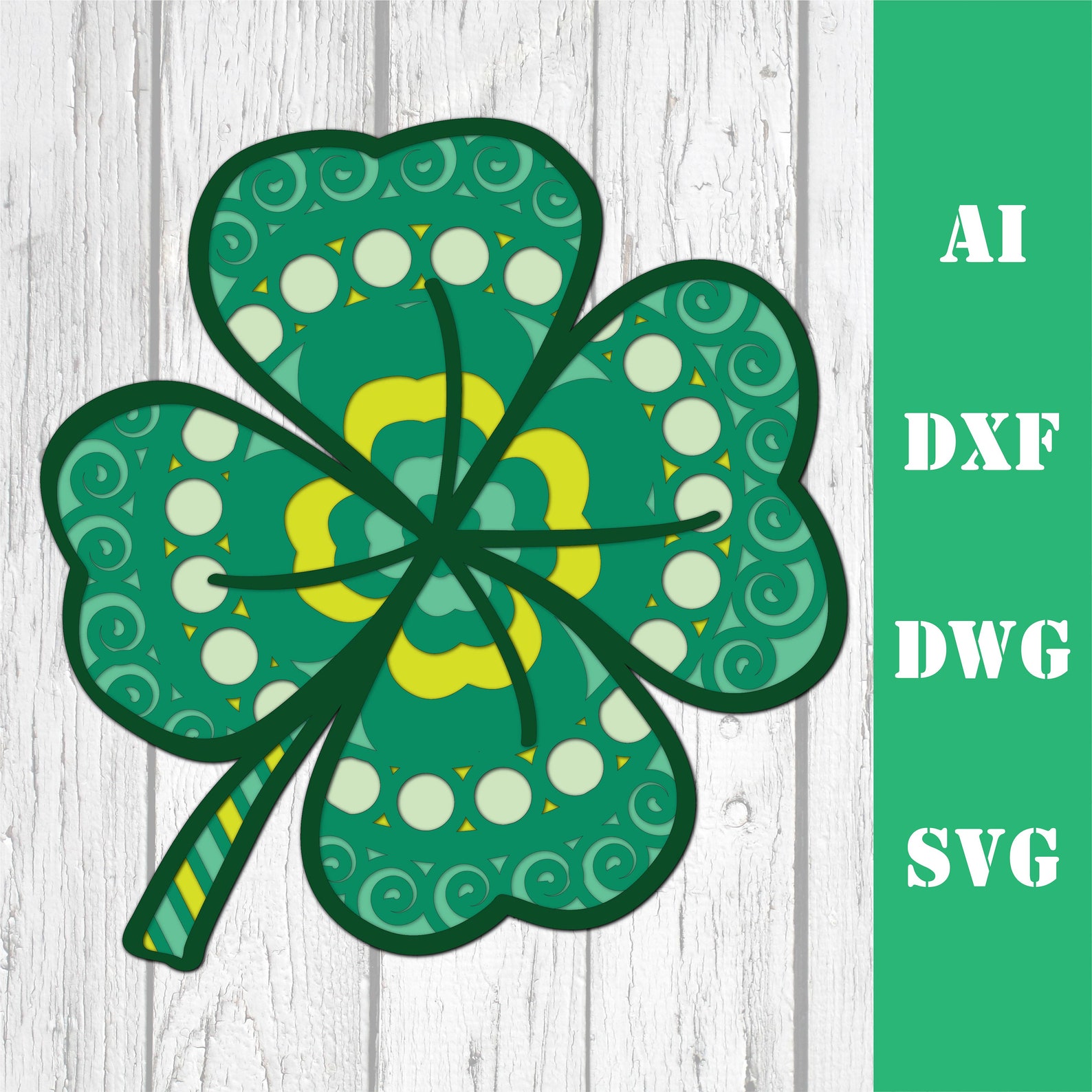 Shamrock St Patrick's Day layered 3D multi layer clover | Etsy