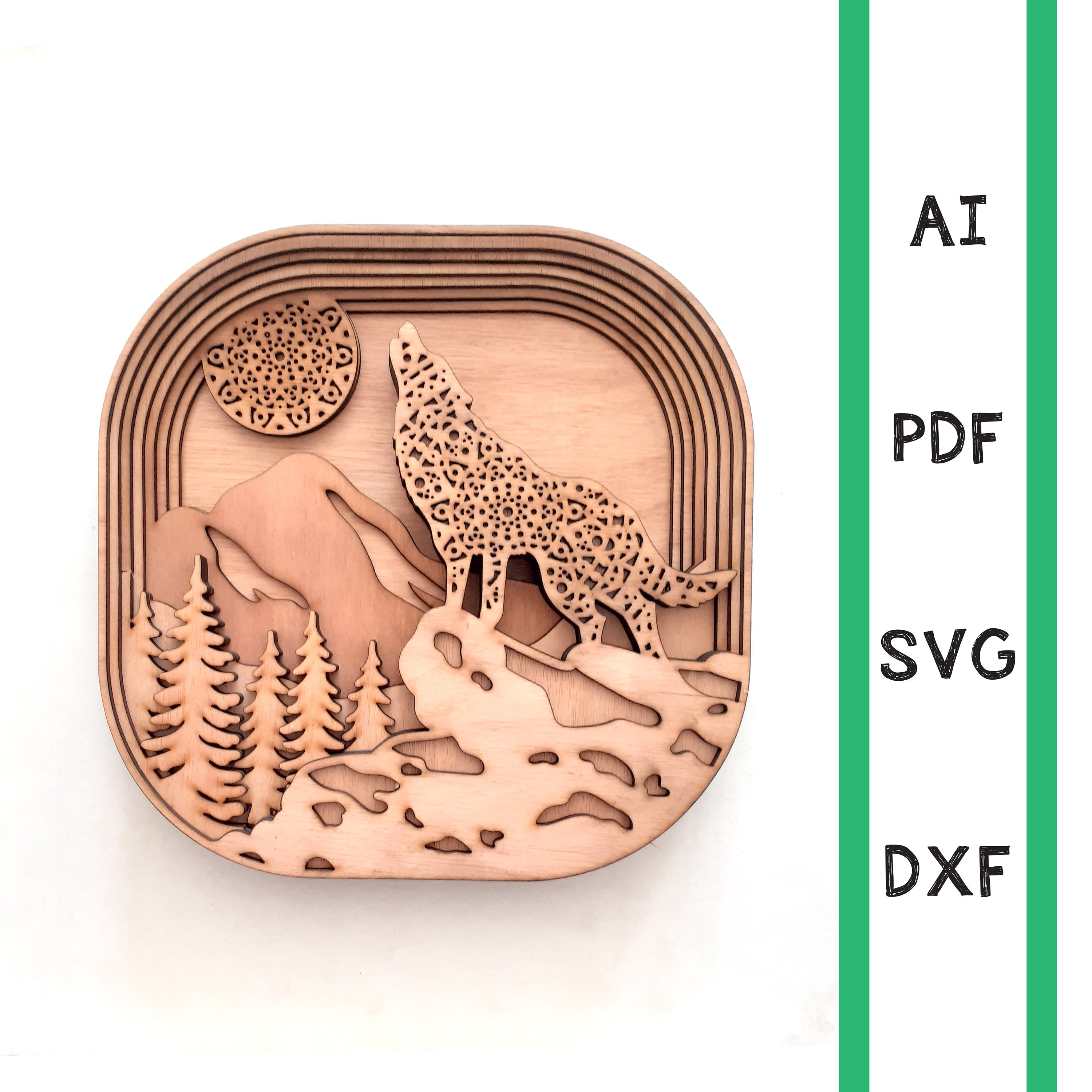 Layered Wolf Multi Layer Mandala Model Laser Cut File - Etsy