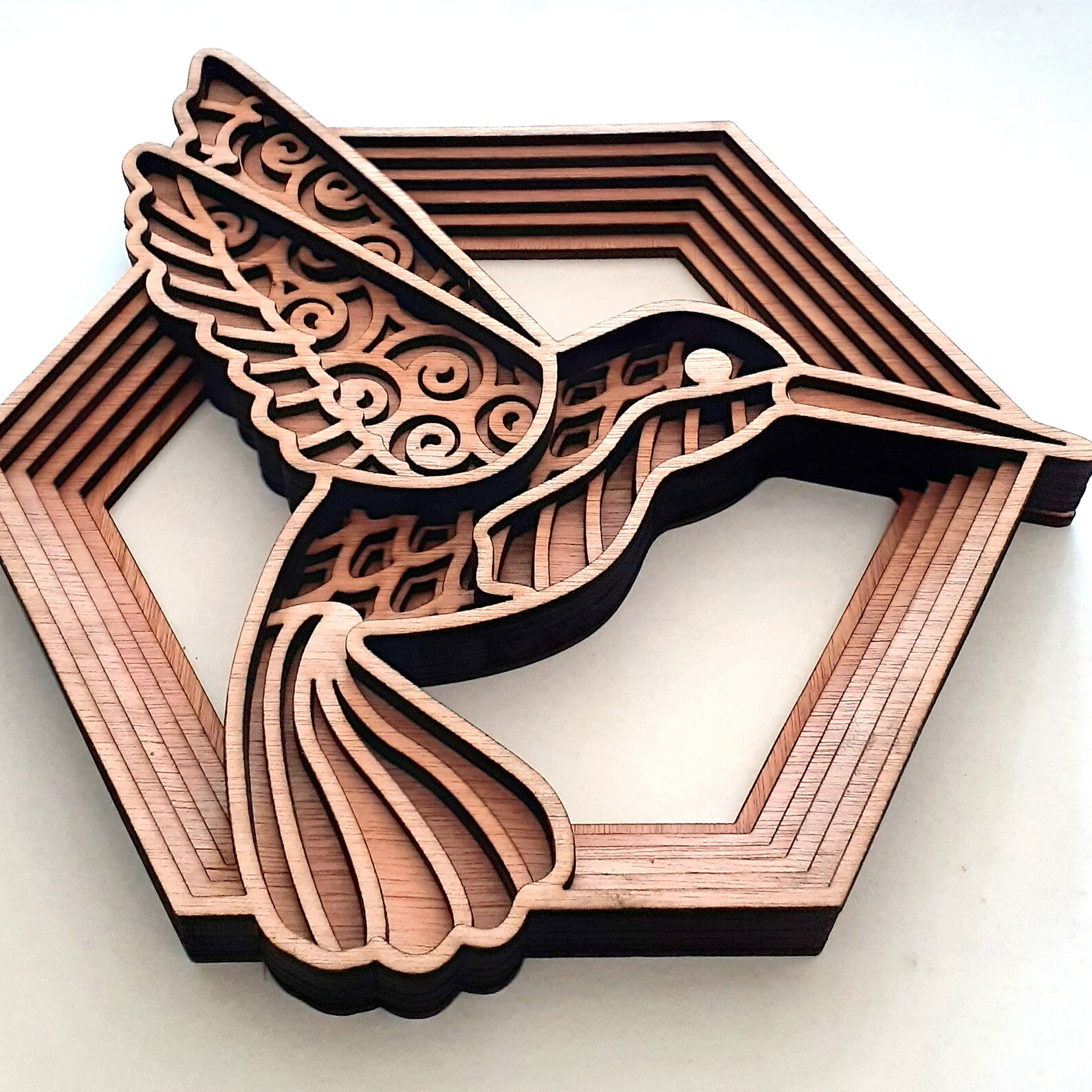Hummingbird Layered 3D Model Multi Layer Mandala Laser Cut - Etsy