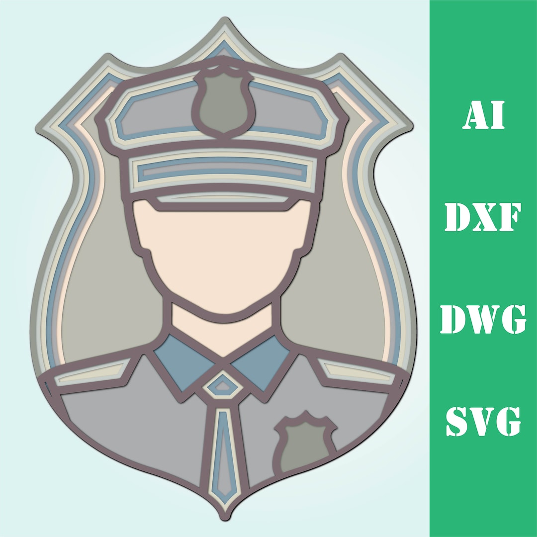 Police Officer Multi Layer Mandala Model Laser Cut File, Commercial Use ...