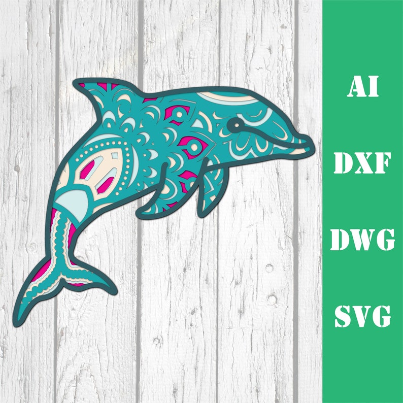 Layered Dolphin Multi Layer Mandala 3d Model Laser Cut File - Etsy