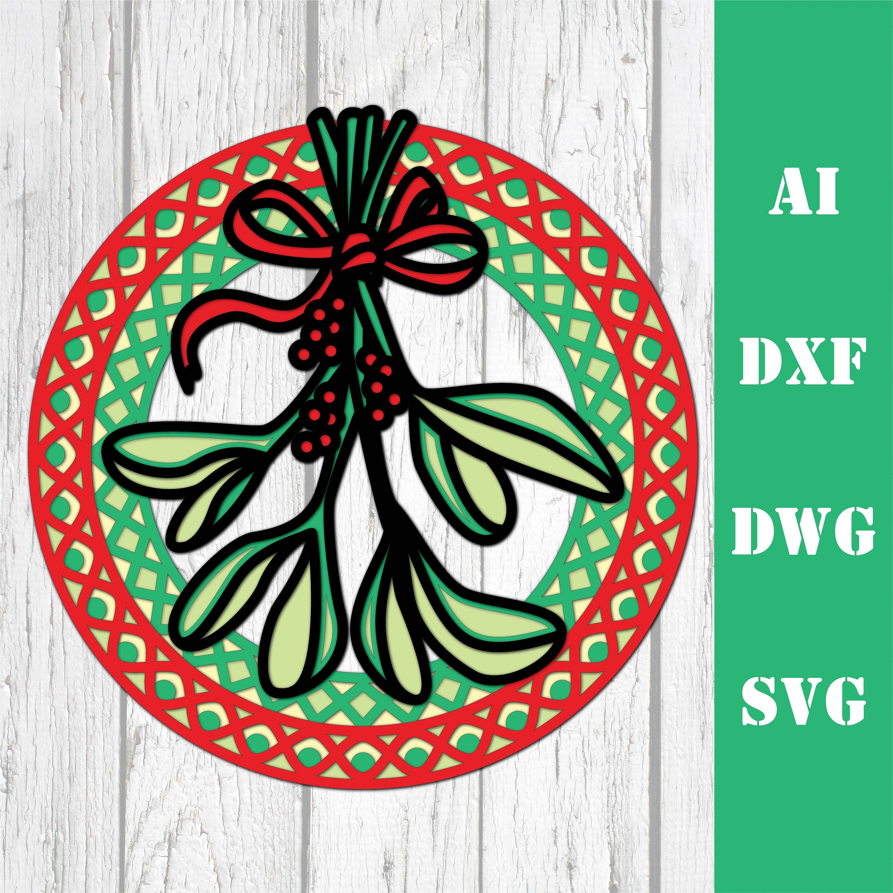 Layered Christmas Mistletoe 3d Multi Layer Mandala Laser Cut - Etsy