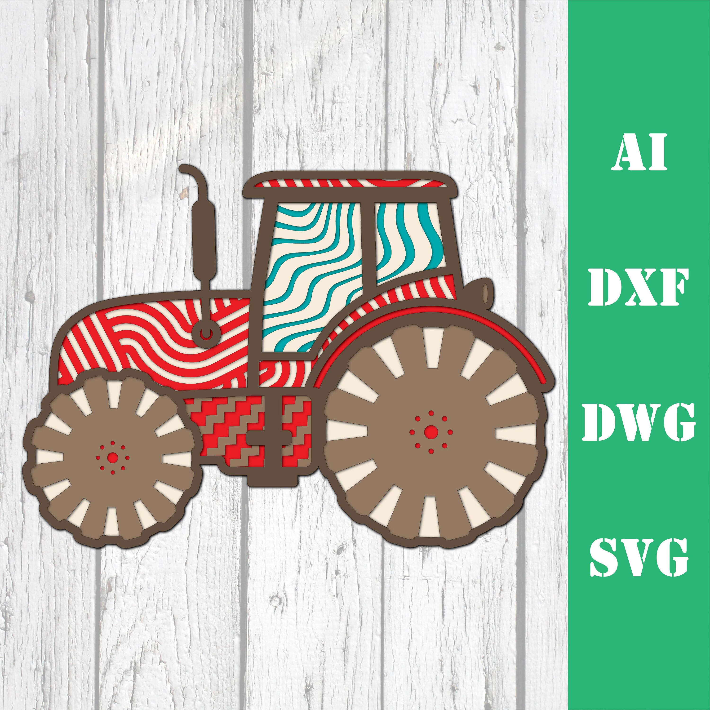 3d multi layer mandala tractor farmhouse farm layered tractor | Etsy