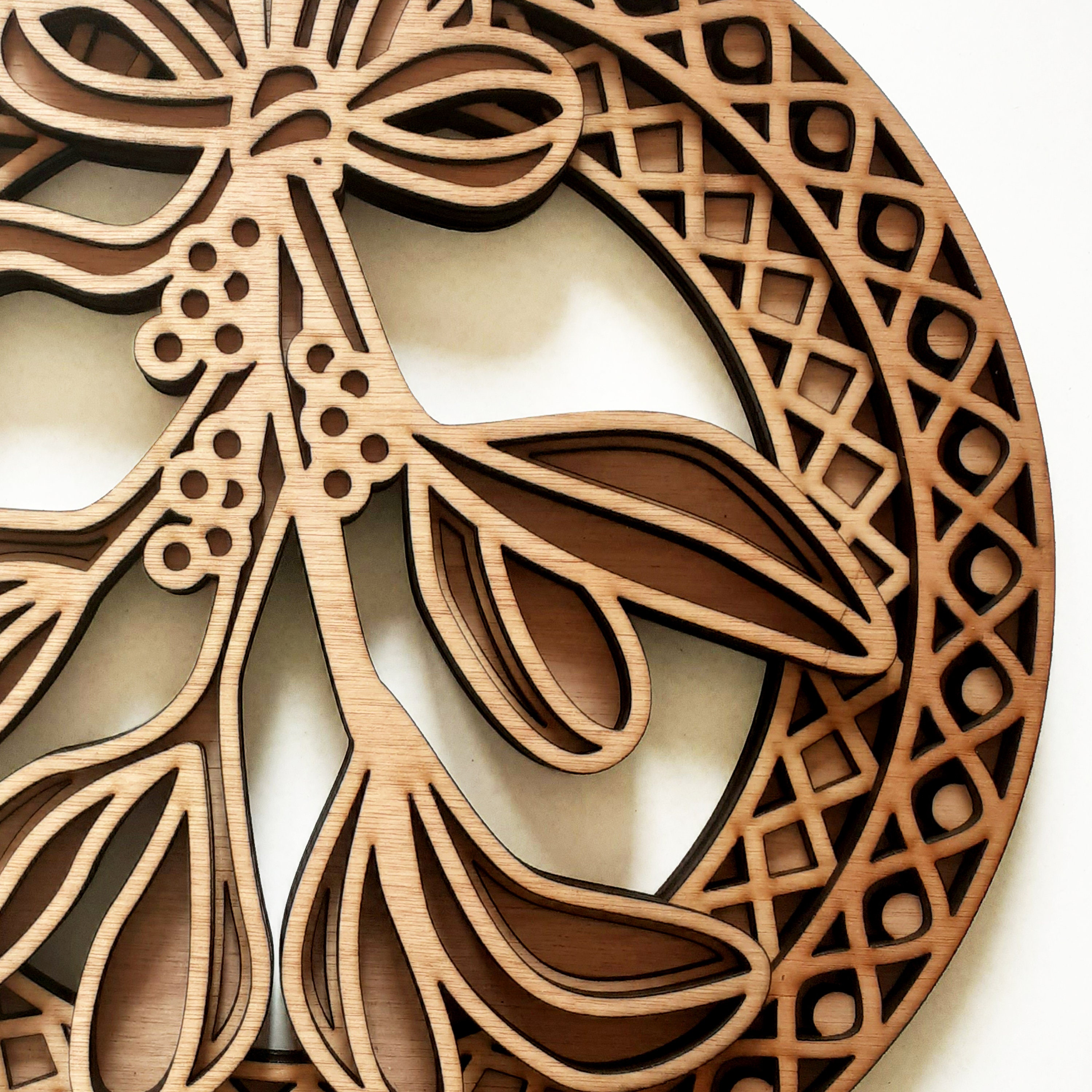 Layered Christmas Mistletoe 3d Multi Layer Mandala Laser Cut - Etsy