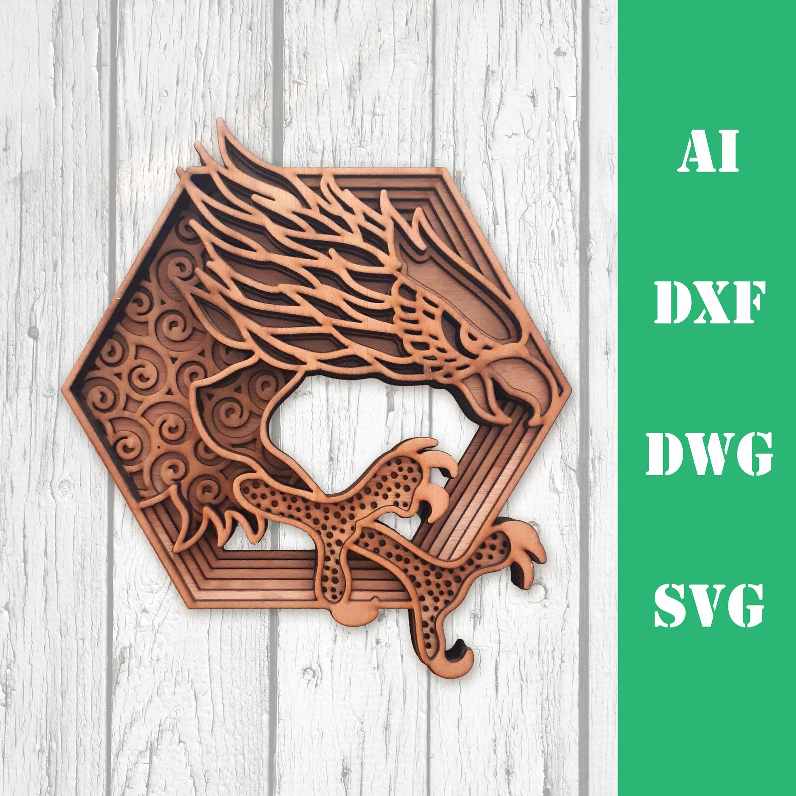 Layered Eagle 3D Model Multi Layer Mandala Laser Cut File | Etsy