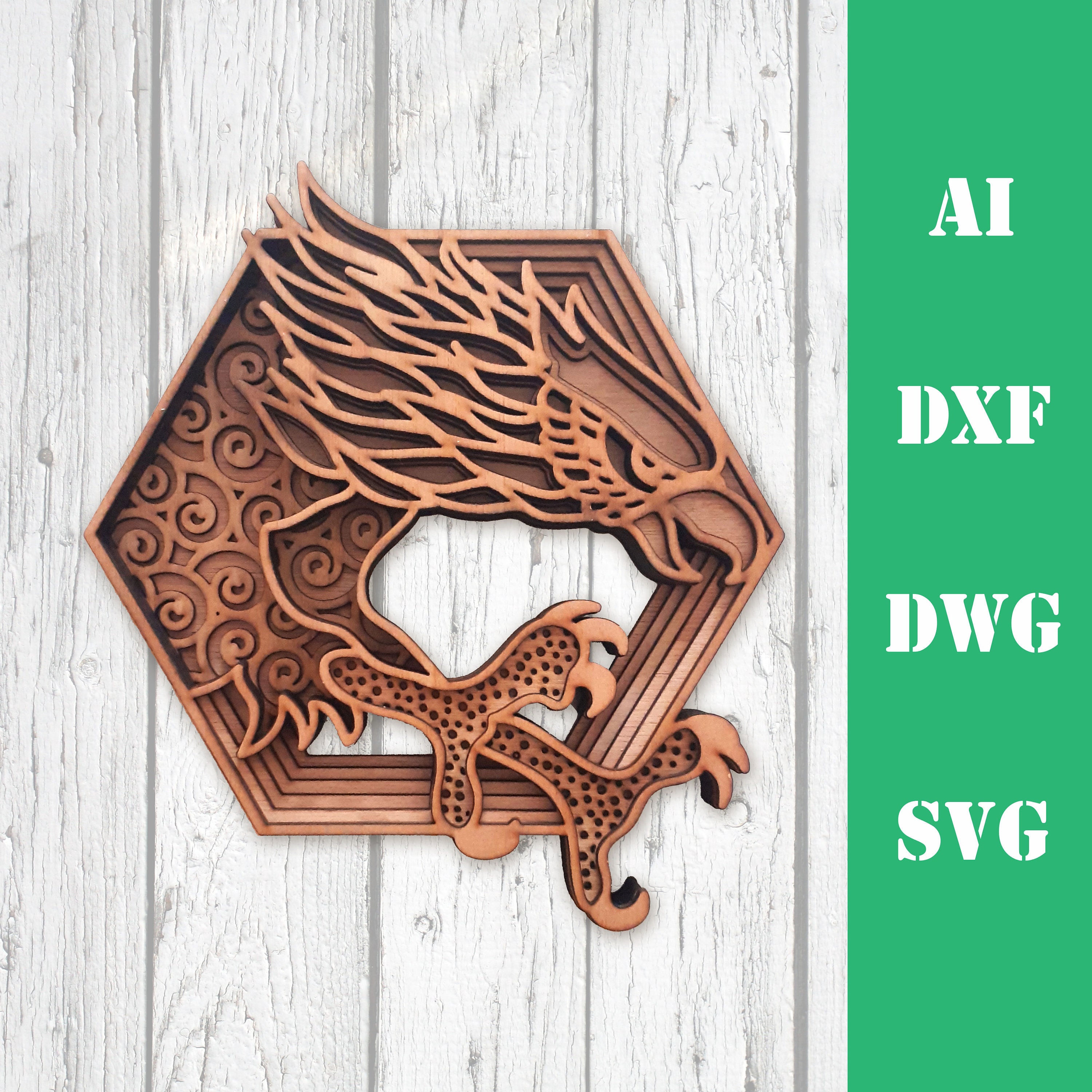 Layered Eagle 3D Model Multi Layer Mandala Laser Cut File Commercial ...