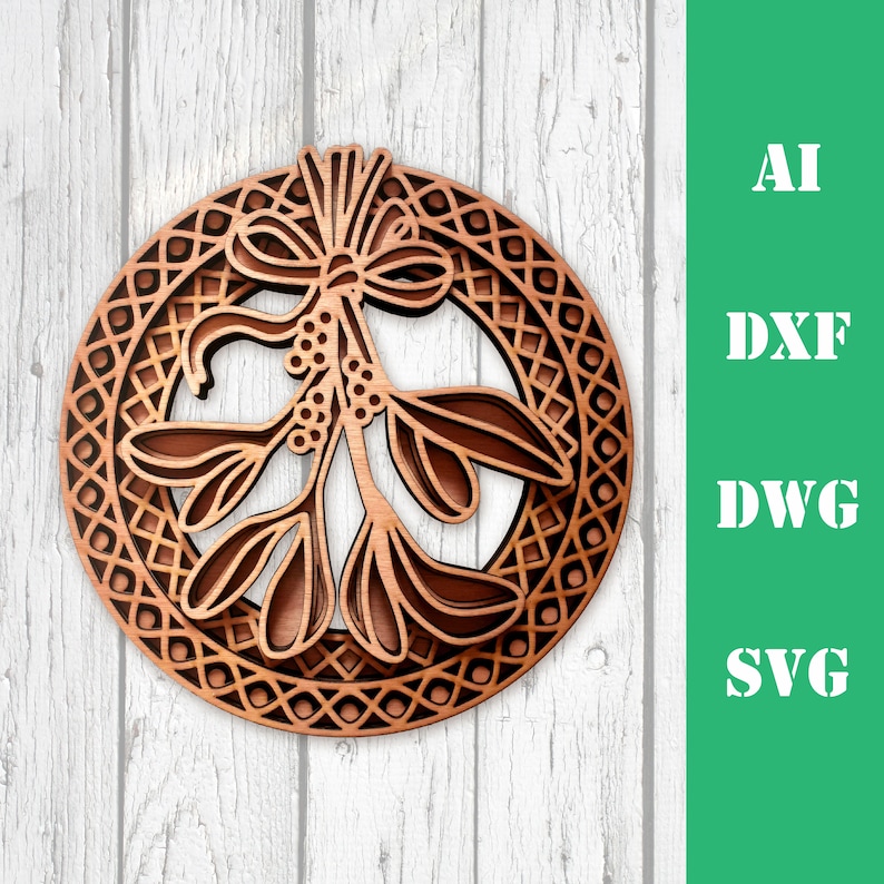 Layered Christmas Mistletoe 3d Multi Layer Mandala Laser Cut - Etsy
