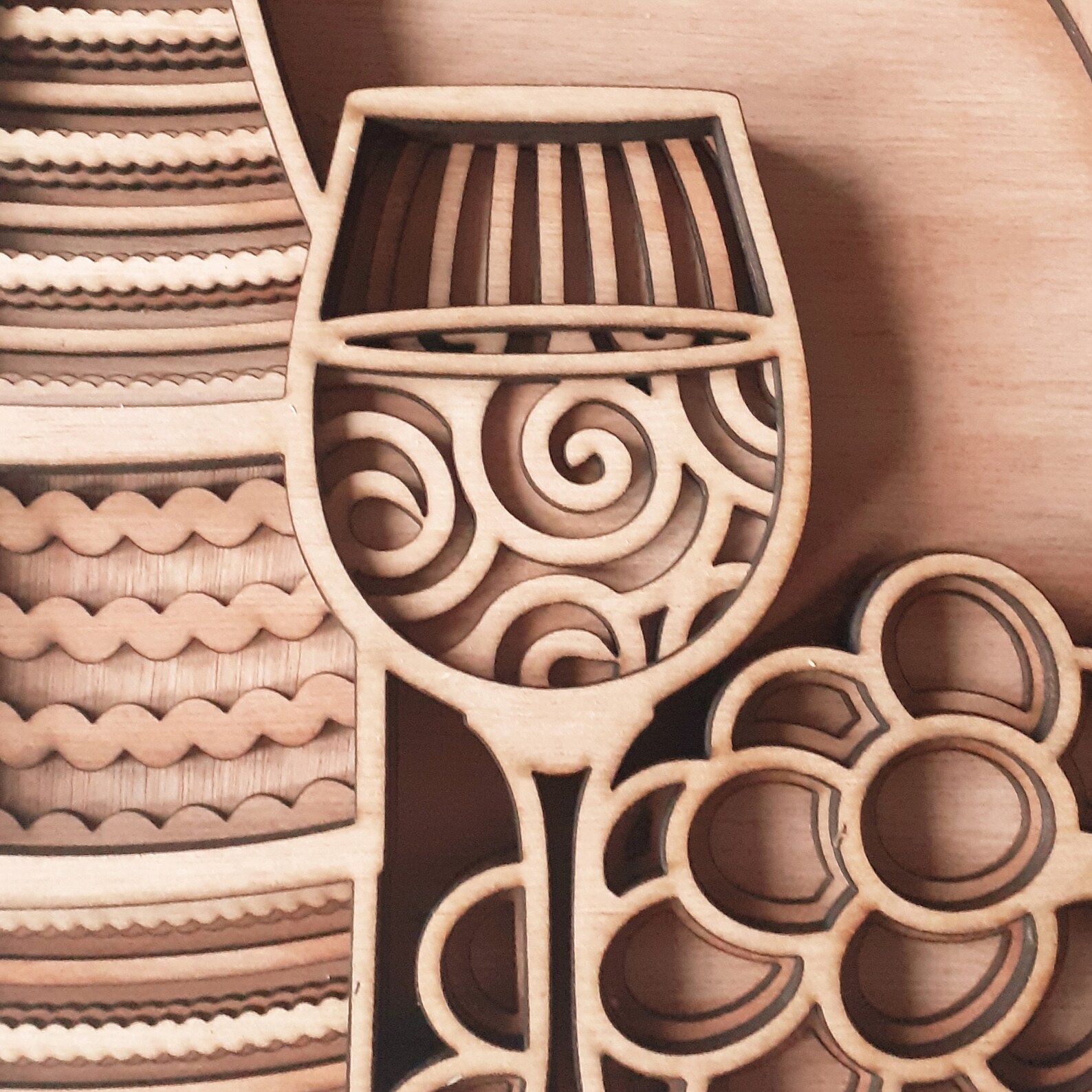 3D Wine Mandala DXF Laser Cut Layered Wine Laser 3D Wine - Etsy