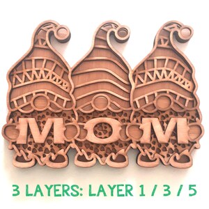 Mothers Day Gnome Layered Multi Layer Mum Gnomes Mom Mandala Laser Cut ...