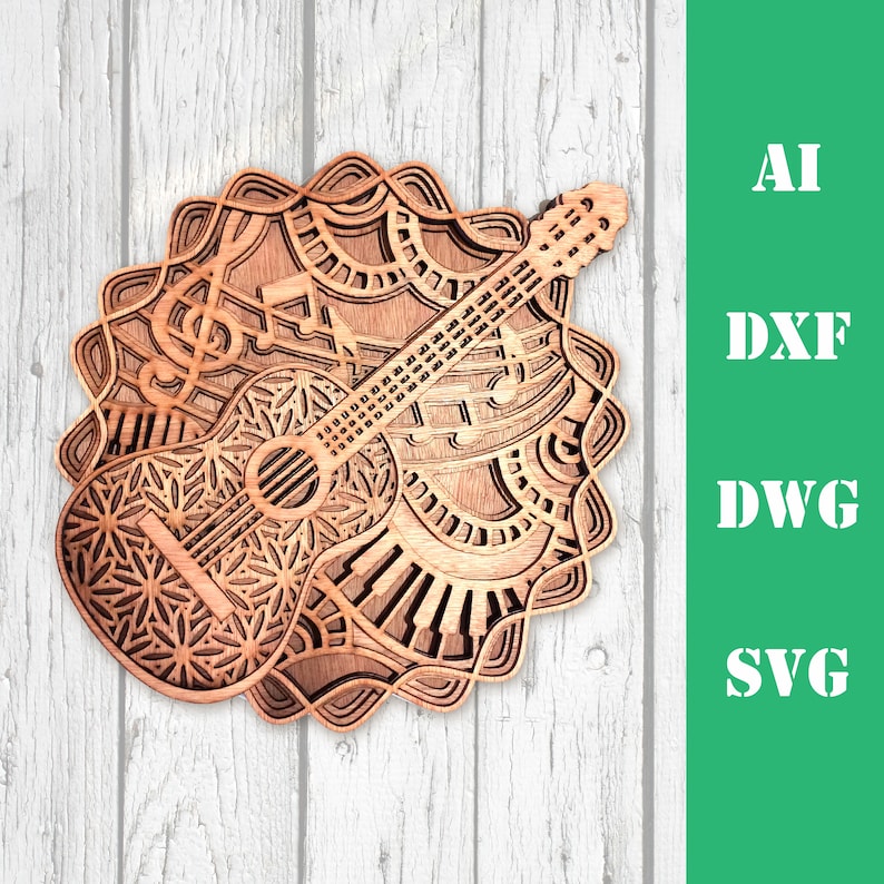 Bundle Music Instruments Layered Mandala Guitar Saxophone Drum - Etsy