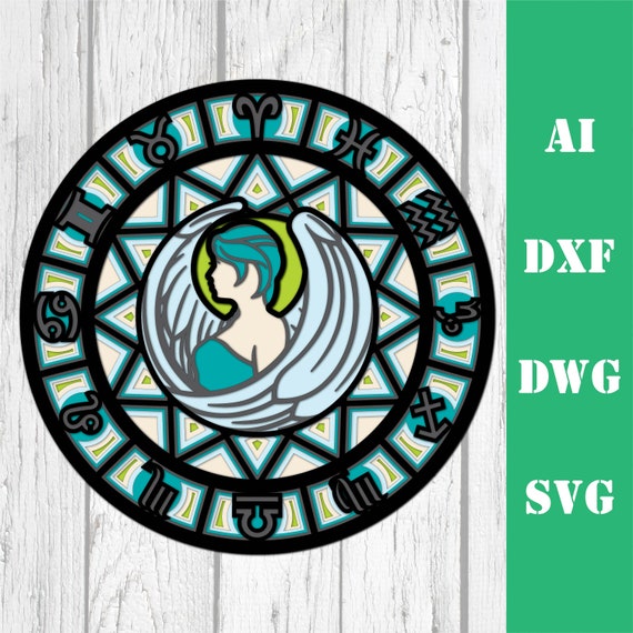 Zodiac Virgo multicapa mandala modelo corte láser archivo uso - Etsy España