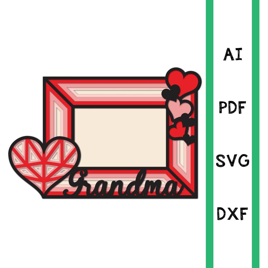 Grandma Photo Frame 3D Multi Layer Mandala Layered Laser Cut File ...