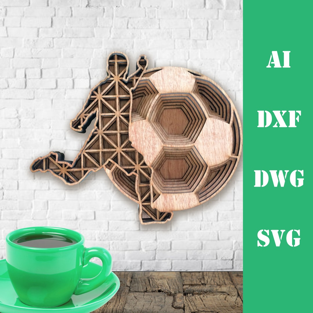 Soccer Player Multi Layer Mandala Sport Model Laser Cut File ...