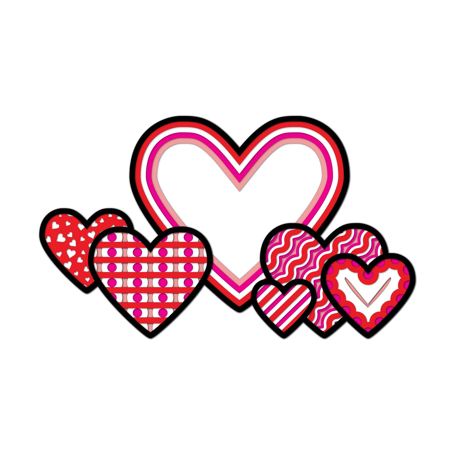 Layered Hearts Valentine Love 3D Hearts Multi Layer Mandala - Etsy