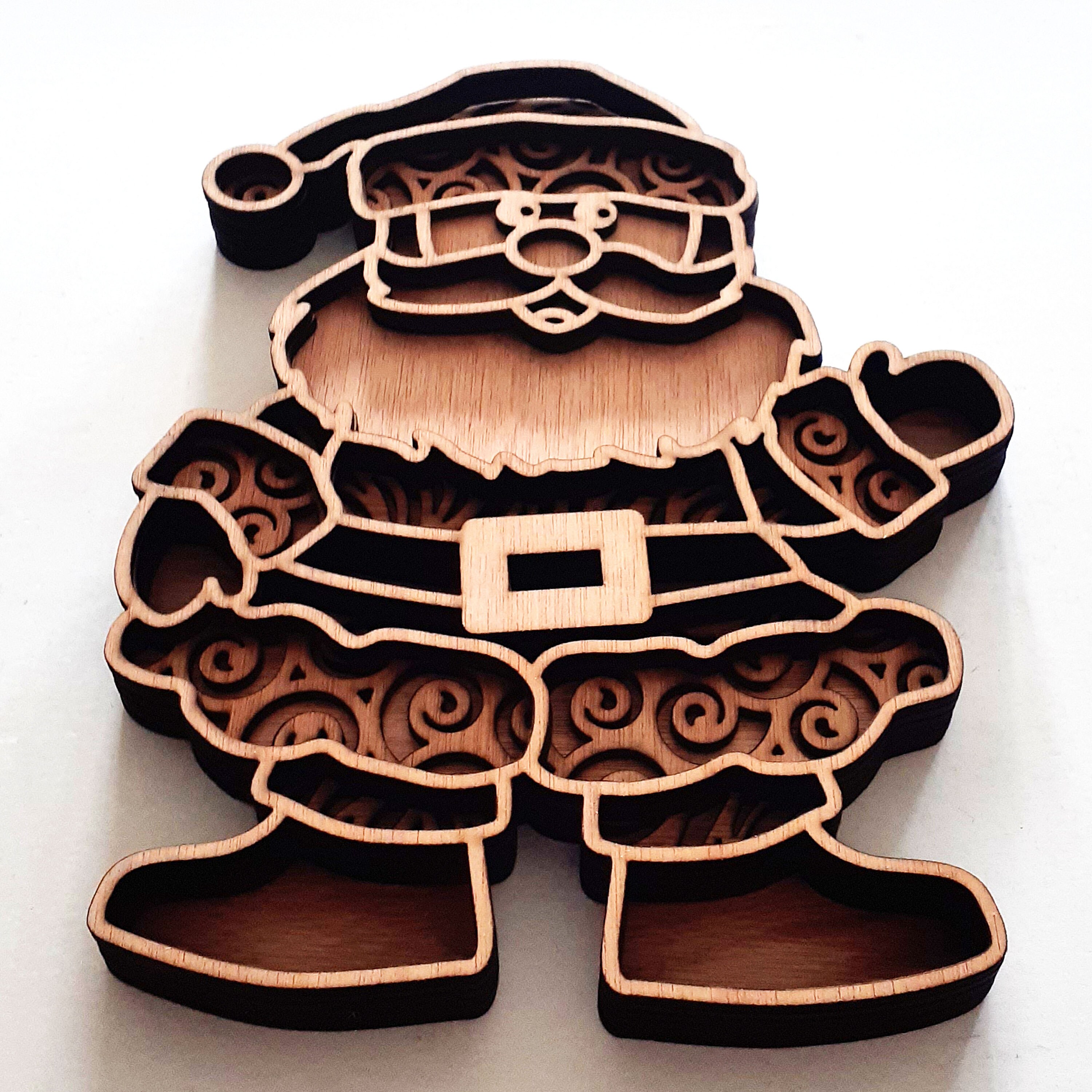 Layered Santa Christmas Multi Layer Mandala Laser Cut File - Etsy