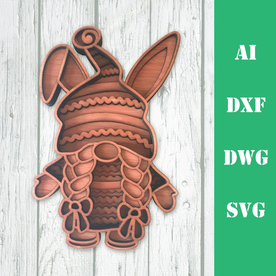 Easter Gnome Layered Multi Layer Mandala 3d Gnome Bunny Ears Laser Cut ...