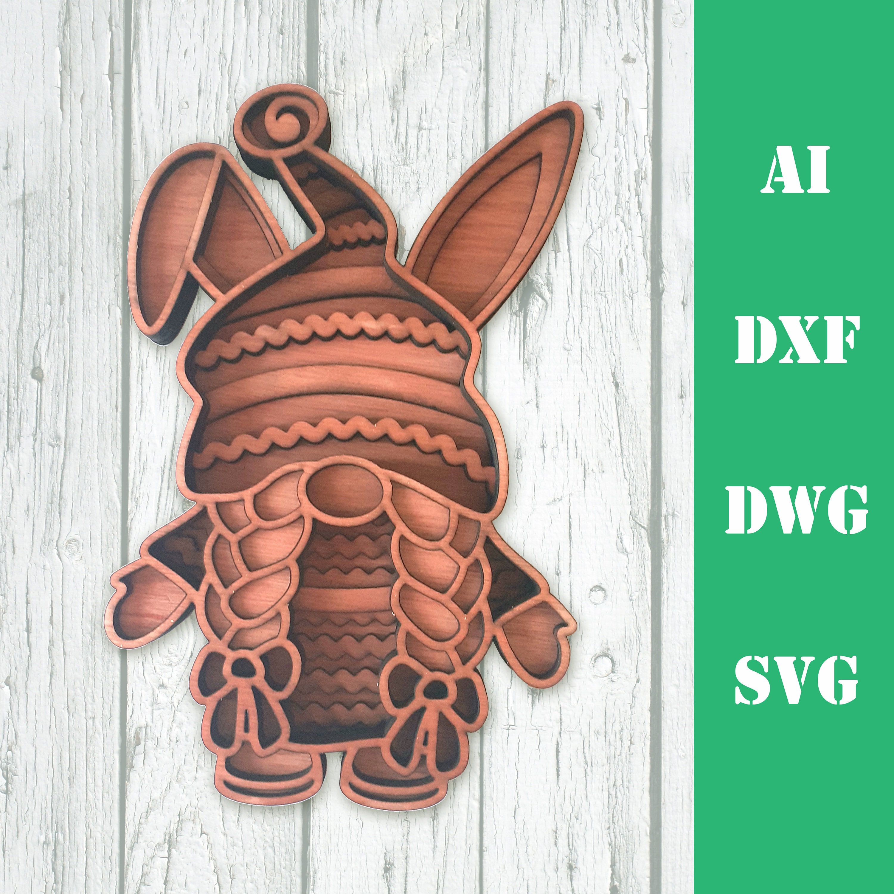Easter Gnome Layered Multi Layer Mandala 3d Gnome Bunny Ears - Etsy