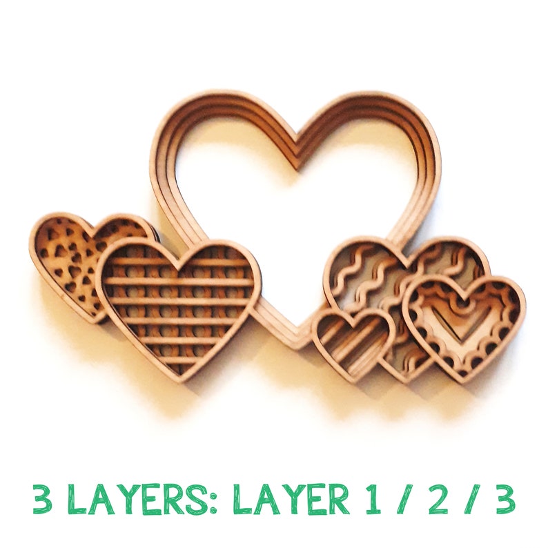 Layered Hearts Valentine Love 3D Hearts Multi Layer Mandala - Etsy
