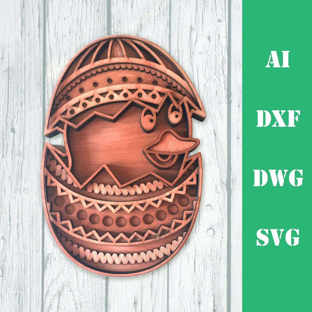 Easter Chick in Easter Egg 3D Layered Multi Layer Mandala Laser Cut ...
