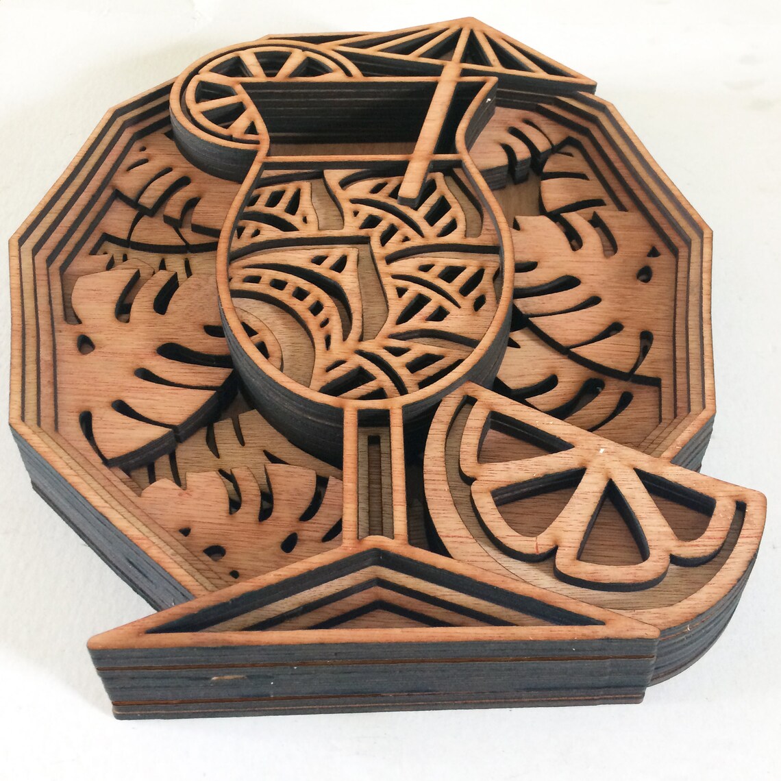 Cocktail Palm Leaf, Multi Layer Mandala Model Laser Cut File ...