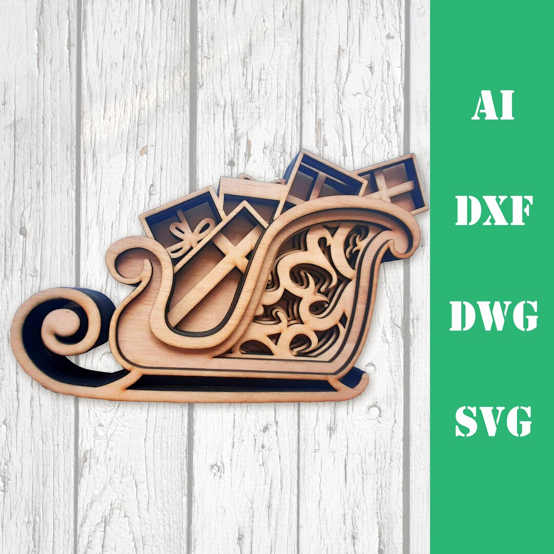 3d Layered Christmas Sleigh Multi Layer Mandala Laser Cut File ...