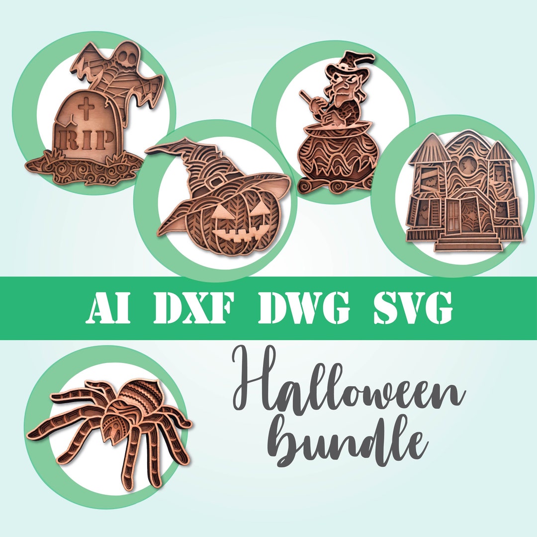 Layered Halloween Bundle 5 Designs Multi Layer Mandala Laser Cut Files ...