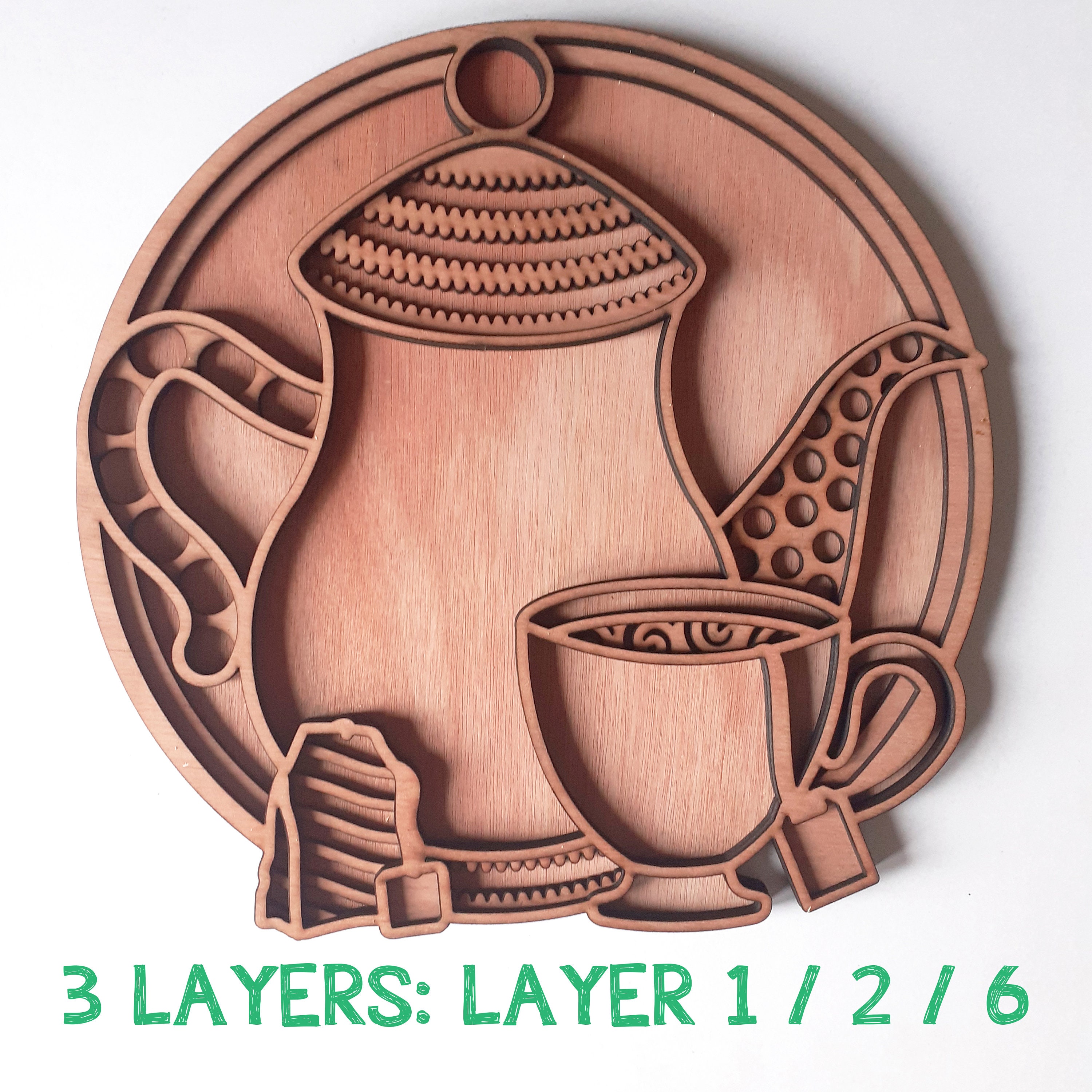 Tea Pot Tea Cup Mandala DXF Laser Cut Layered Tea Laser 3D Tea | Etsy