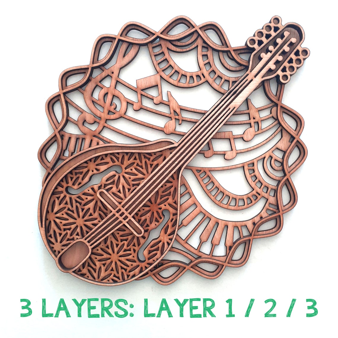 Mandolin Music Instrument Layered Laser Cut File Multi Layer Mandala ...