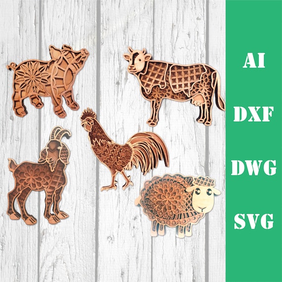 Wooden Layered Animal Patterns