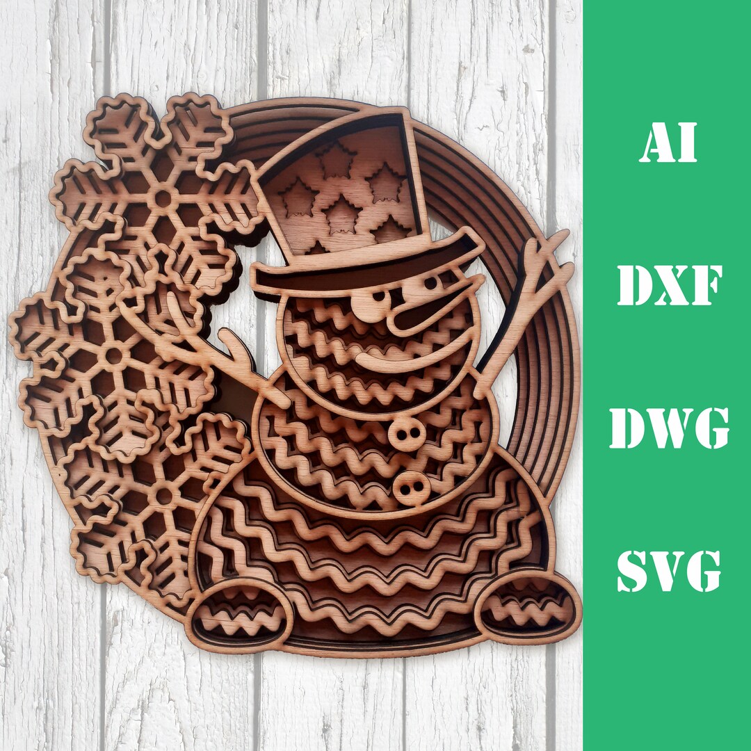 Winter Snowman Multi Layer Mandala Model Laser Cut File, Commercial Use ...