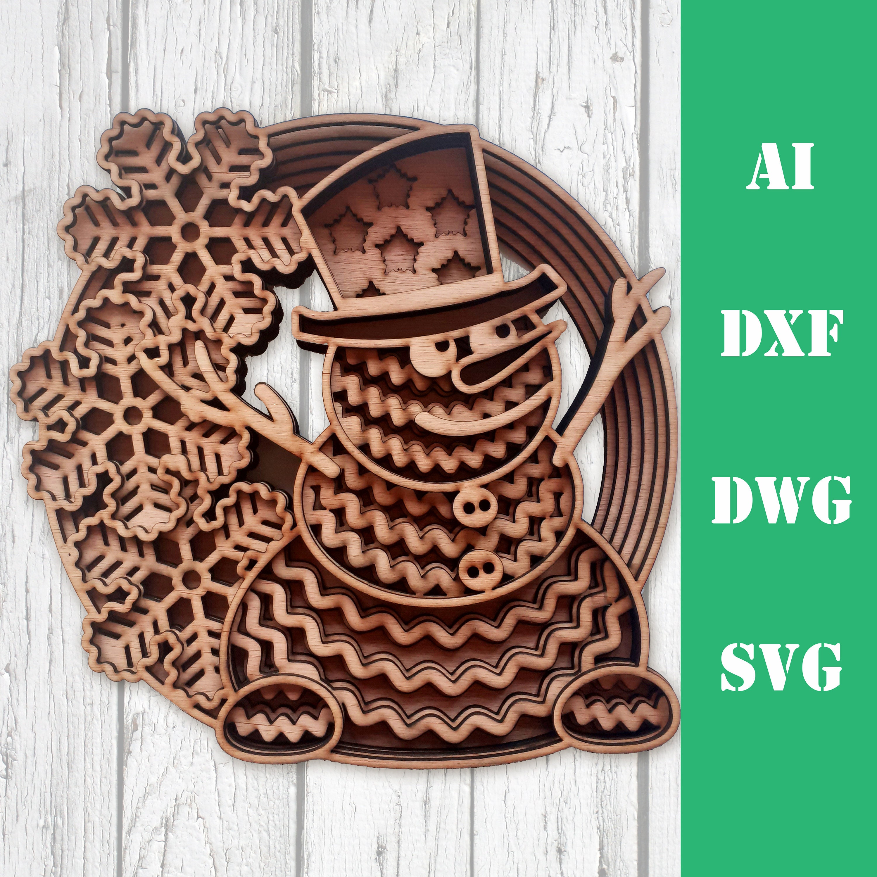 Winter Snowman Multi Layer Mandala Model Laser Cut File | Etsy