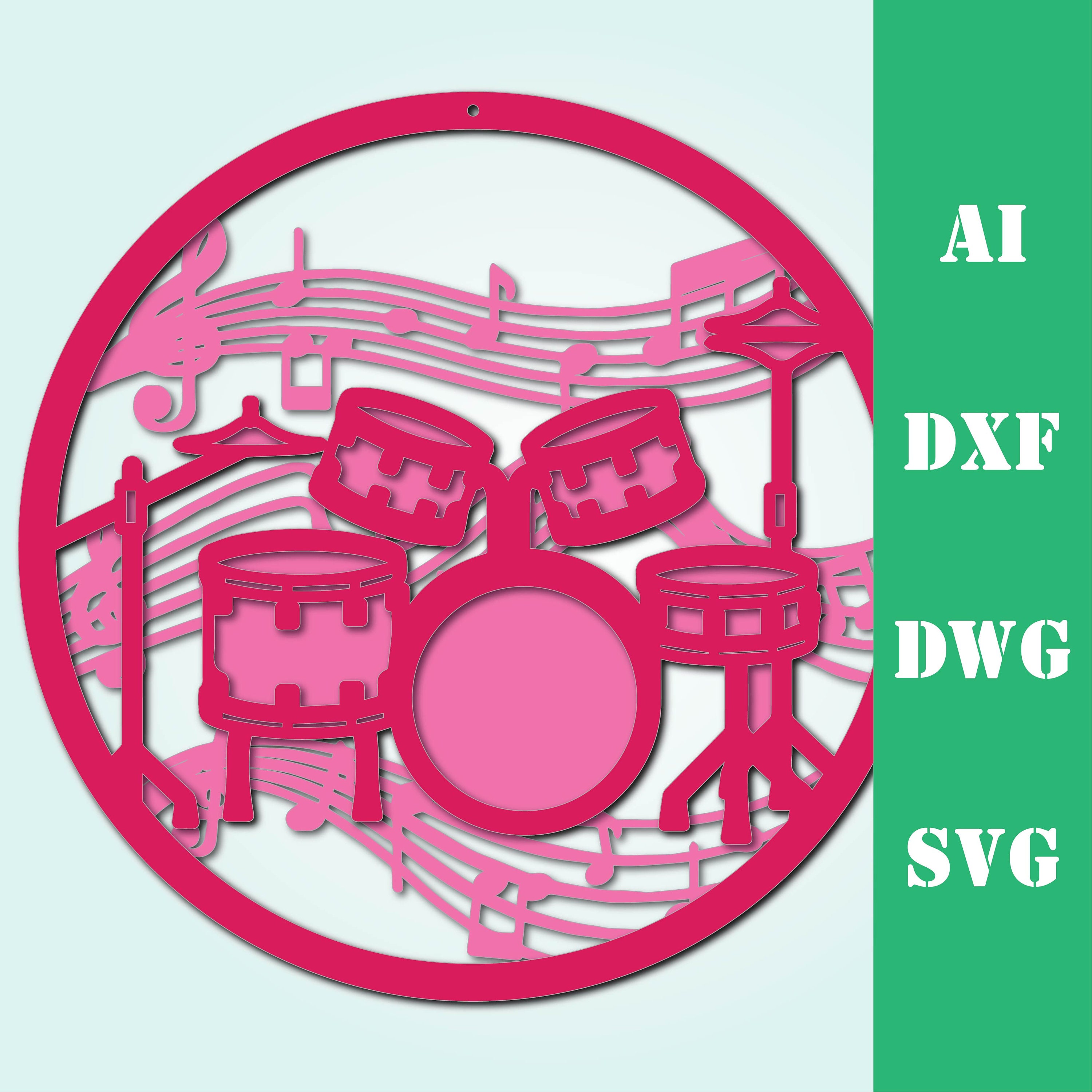 Bundle of 4 Music Instruments Wall Art Layers Model Laser Cut - Etsy