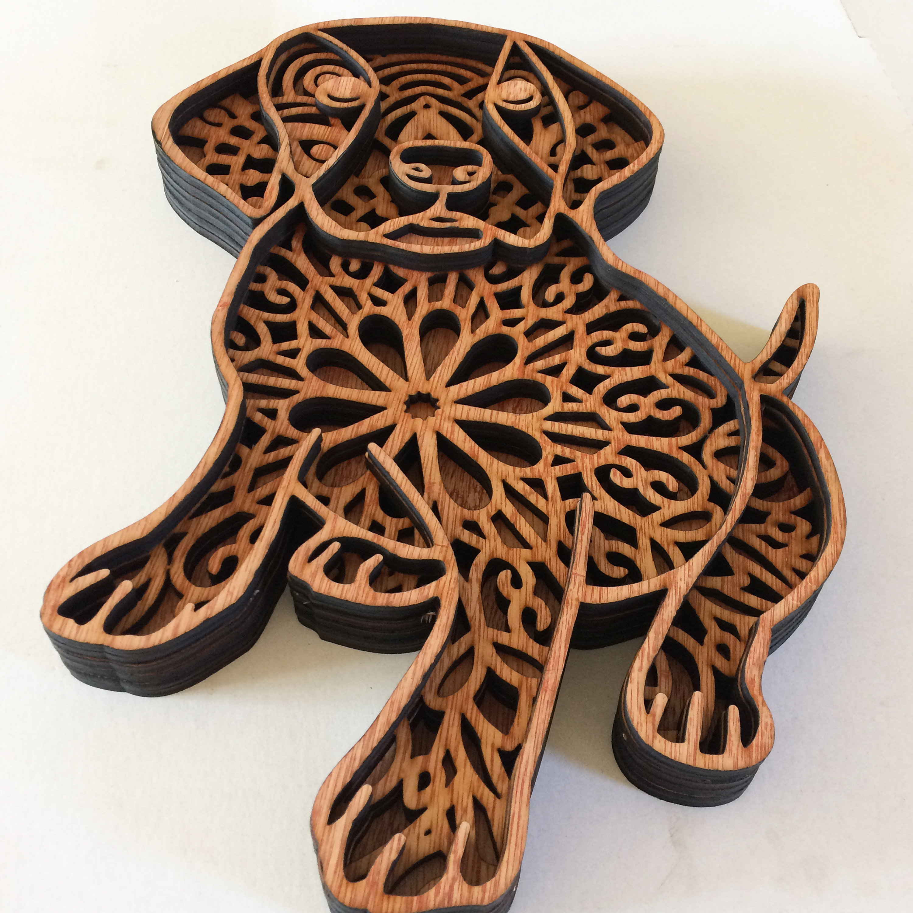 Cute Baby Dog Puppy Multi Layer Mandala Model Laser Cut File ...