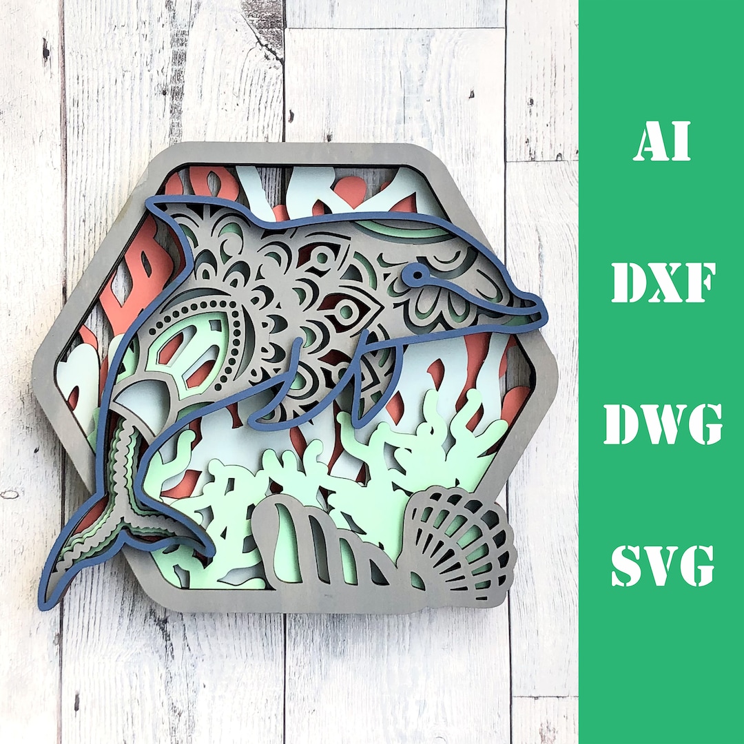 Layered Dolphin Multi Layer Mandala 3d Model Laser Cut File, Commercial ...