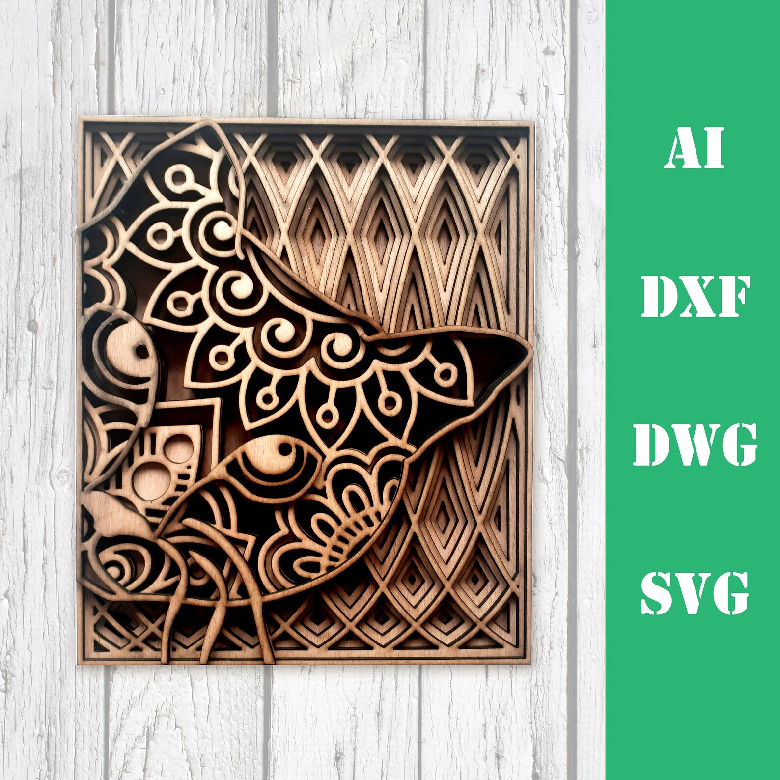 Cat Mandala DXF for Laser Cut, Layered Cat, Laser Cut Cat Dxf ...