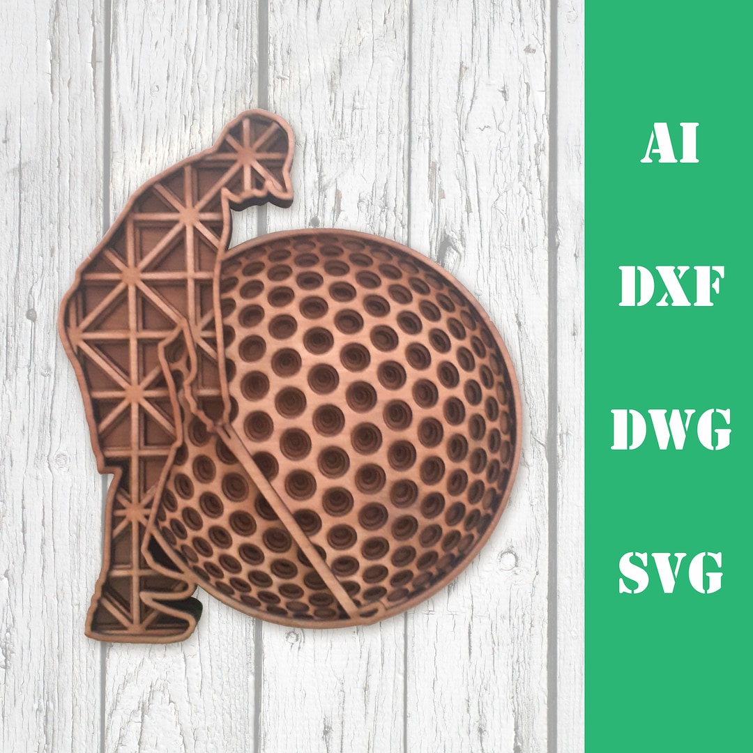 Golf, Multi Layer Mandala Golfer Golf Ball Model Laser Cut File ...