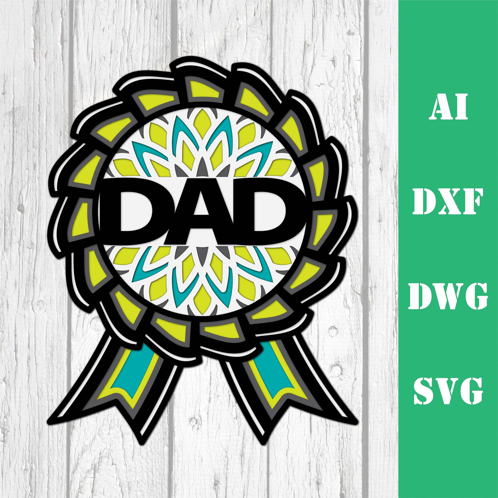 Fathers Day Award Layered 3D Multi Layer Best Dad Award - Etsy