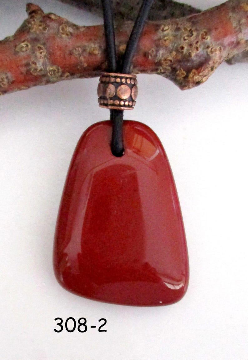 Red Jasper Natural Stone Freeform / Trapezoid Shapes Energy Pendant ...