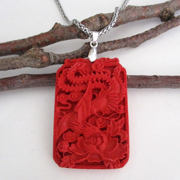Cinnabar Pendant - Etsy