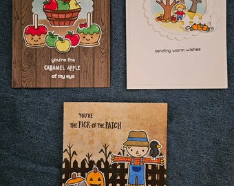 Handmade FALL Cards Set of 5 - Etsy
