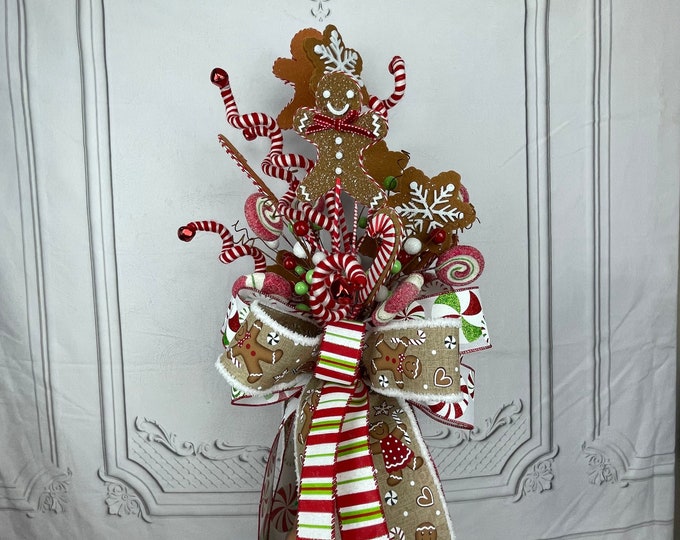 Gingerbread Man Christmas Tree Topper, Whimsical Tree Topper, Tree ...