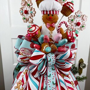 Gingerbread Man Christmas Tree Topper, Whimsical Tree Topper, Hamemade ...