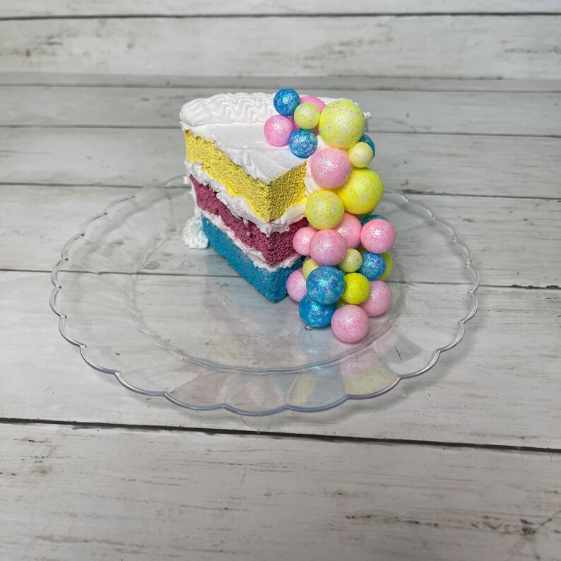Fake Birthday Cake Slice, Birthday Party Decor, Food Props, Faux ...