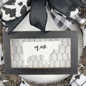 Farmhouse Cow Wreath, Country Cow Wreath, Rustic Cow Wreath, Primitive Cow Wreath, Country ...